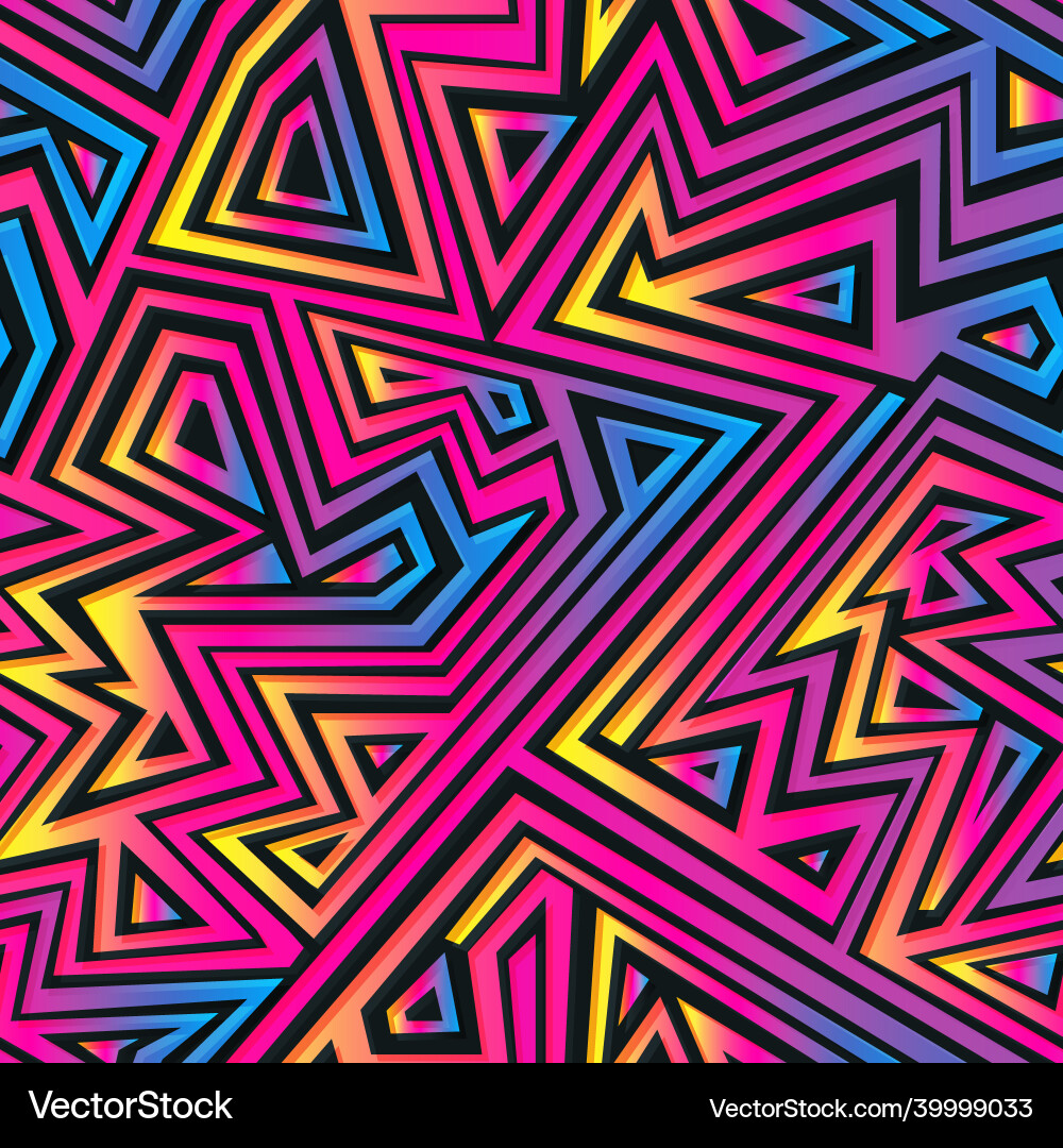 Neon maze seamless pattern Royalty Free Vector Image
