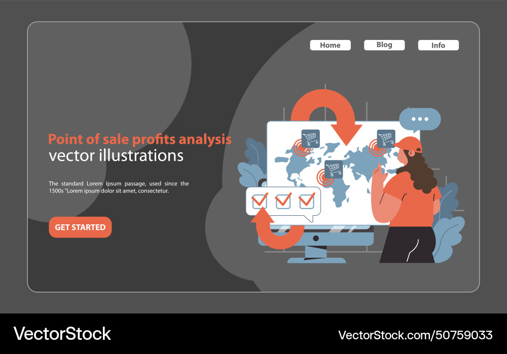 Point of sale profits analysis visual Royalty Free Vector