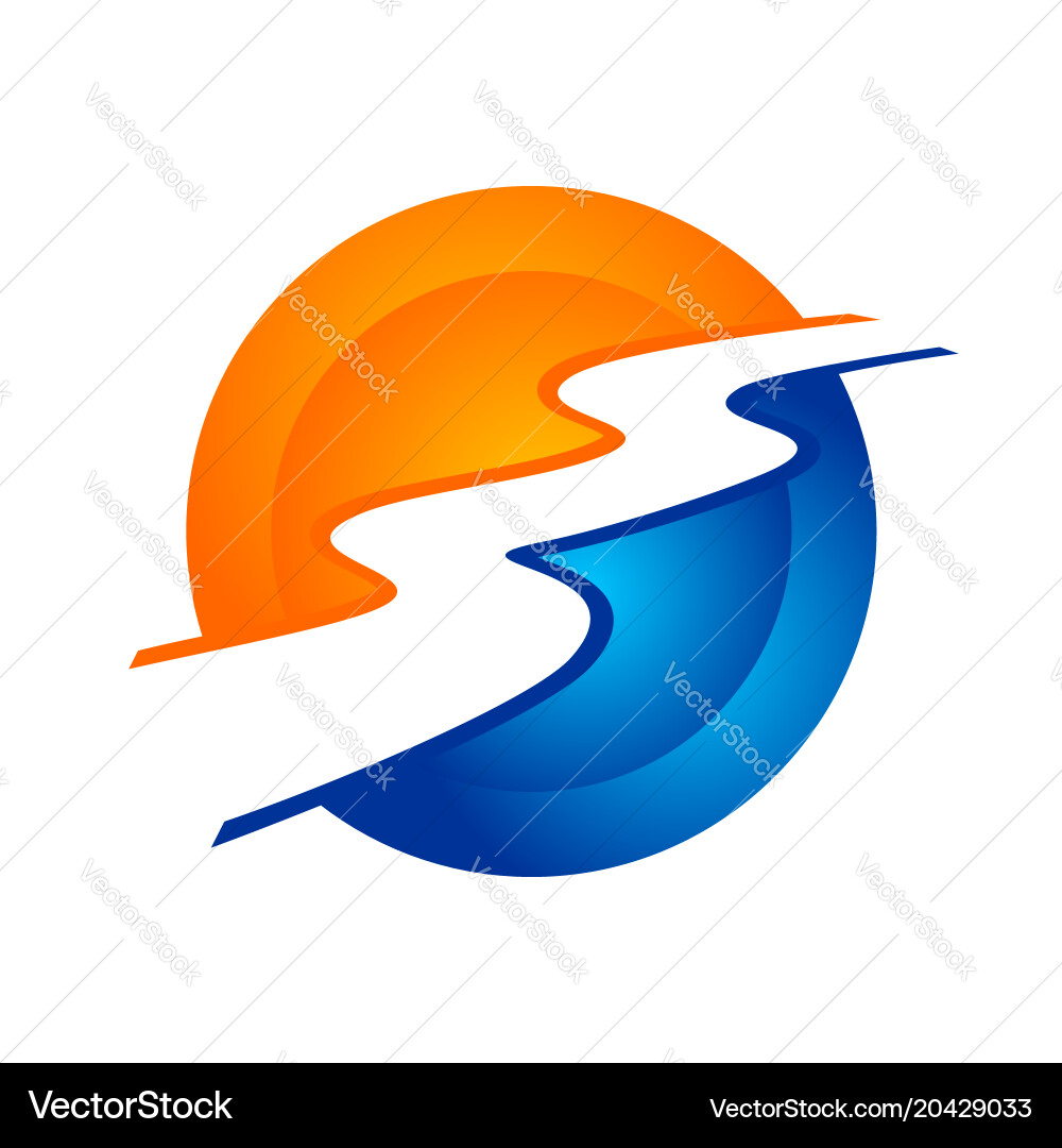 River stream modern circular symbol logo design Vector Image