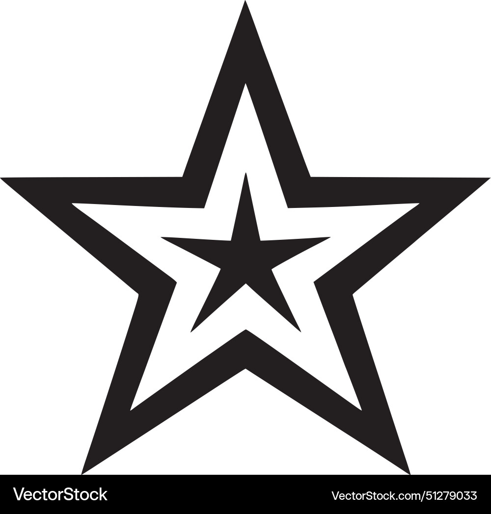 Star - black and white Royalty Free Vector Image