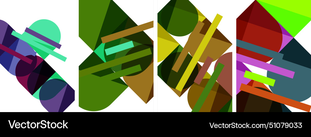 Vibrant geometric shapes create a lively collage Vector Image