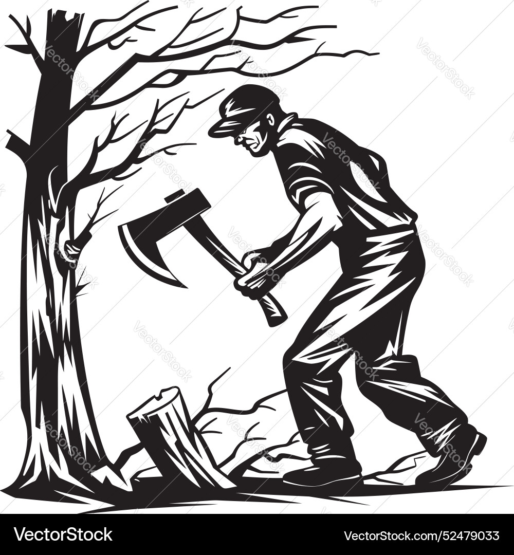 Woodcutting champion logo design tree felling Vector Image
