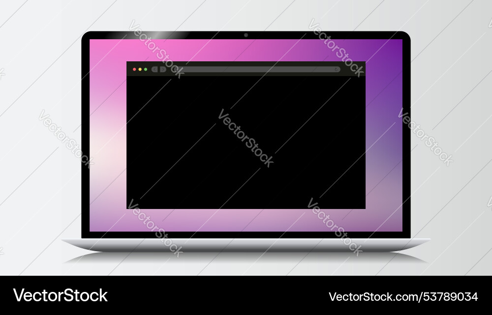 Blank browser window isolated on monochrome Vector Image