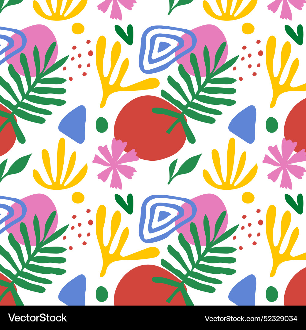 Hand drawn colorful matisse pattern design Vector Image