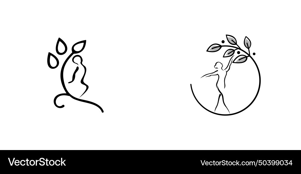 Human leaf logo healthy icon design Royalty Free Vector