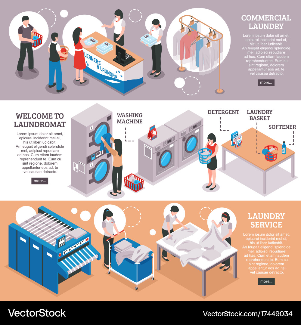 Laundry banners set Royalty Free Vector Image - VectorStock