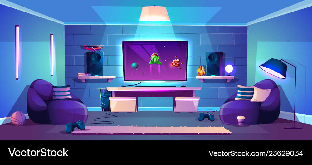 Modern Esports Gaming Room Royalty Free Vector Image