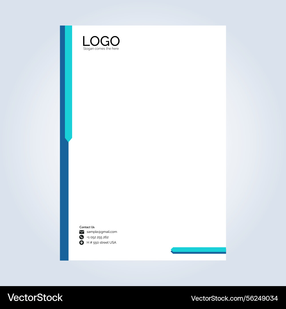 Professional Blue Letterhead Template Royalty Free Vector