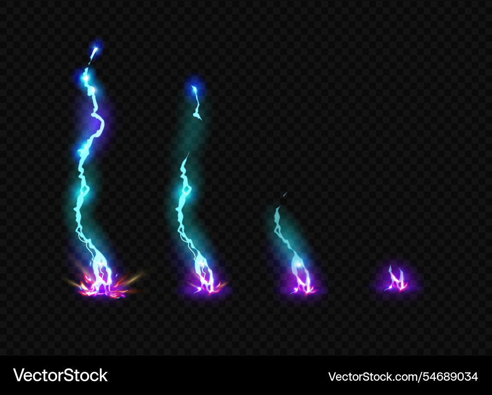 Thunder animation striking lightning Royalty Free Vector