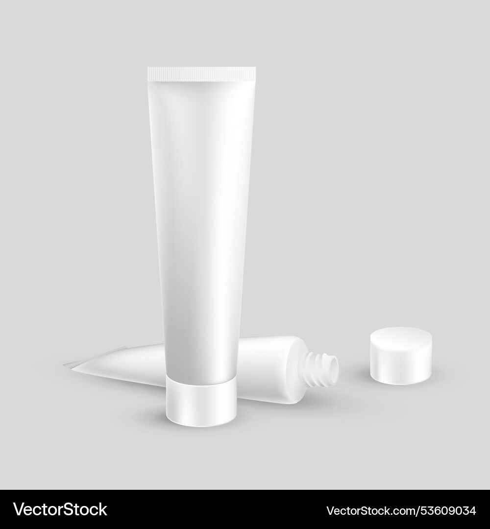Two realistic packaging mockup template tube Vector Image