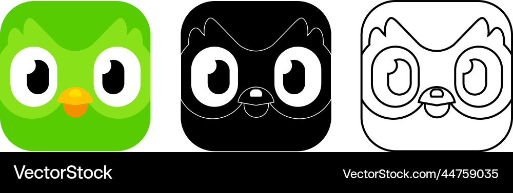 App icon duolingo Royalty Free Vector Image - VectorStock