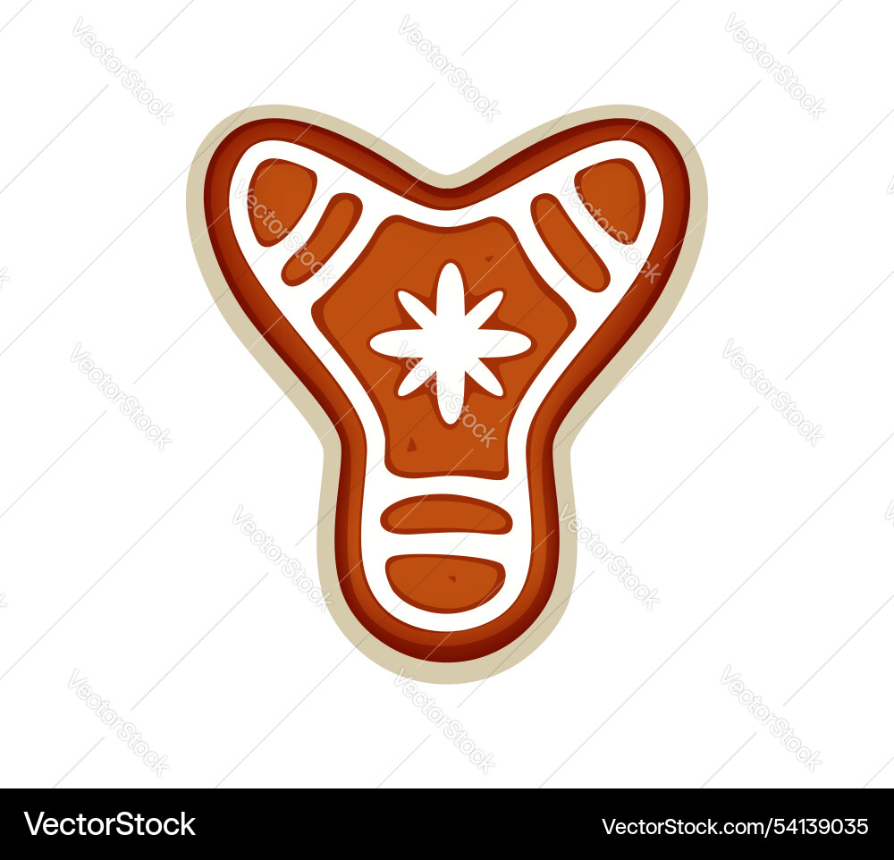 Christmas font gingerbread cookie type letter y Vector Image