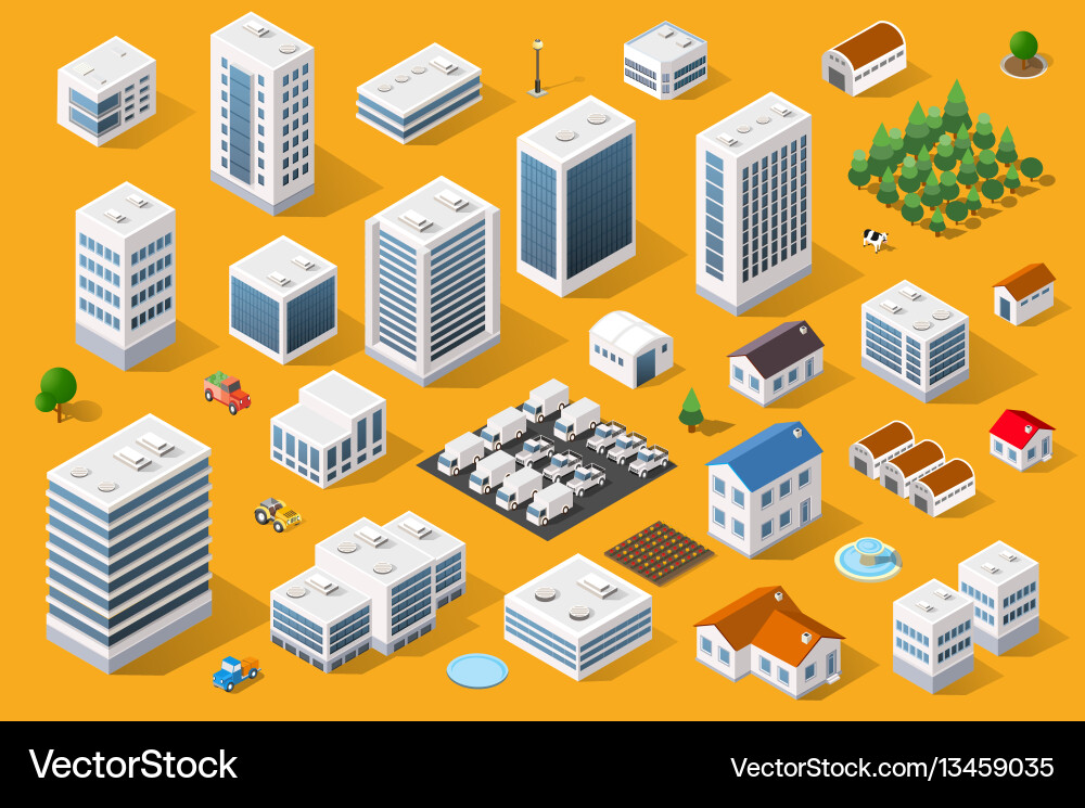 Cityscape design elements Royalty Free Vector Image