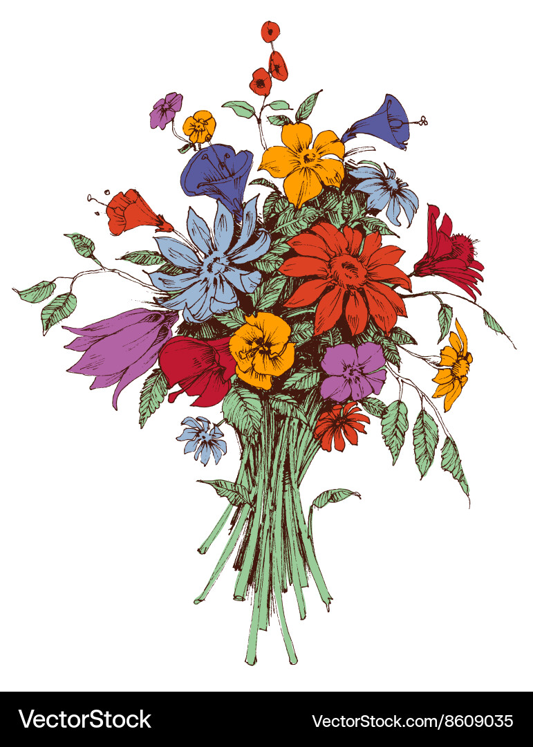 Floral bouquet Royalty Free Vector Image - VectorStock