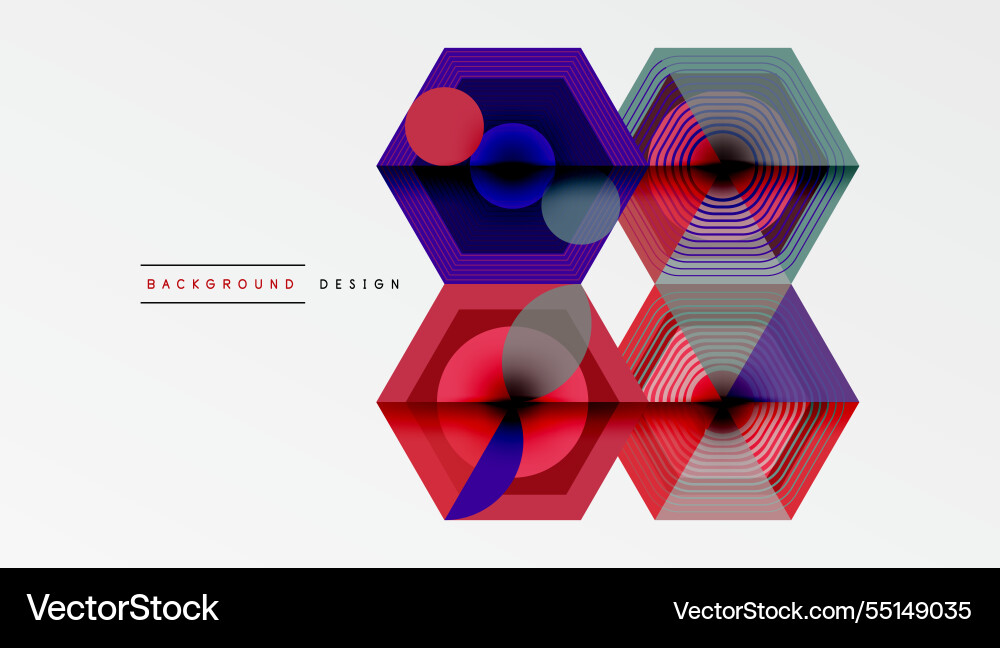 Hexagons design geometric abstract background Vector Image