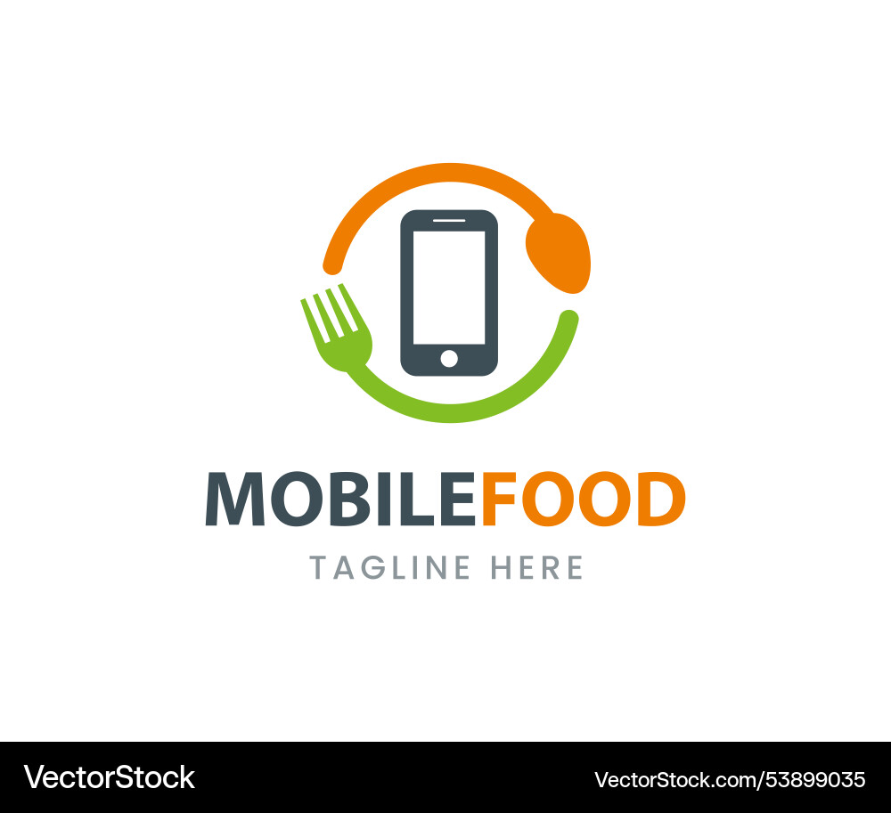 Online food logo design and delivery Royalty Free Vector