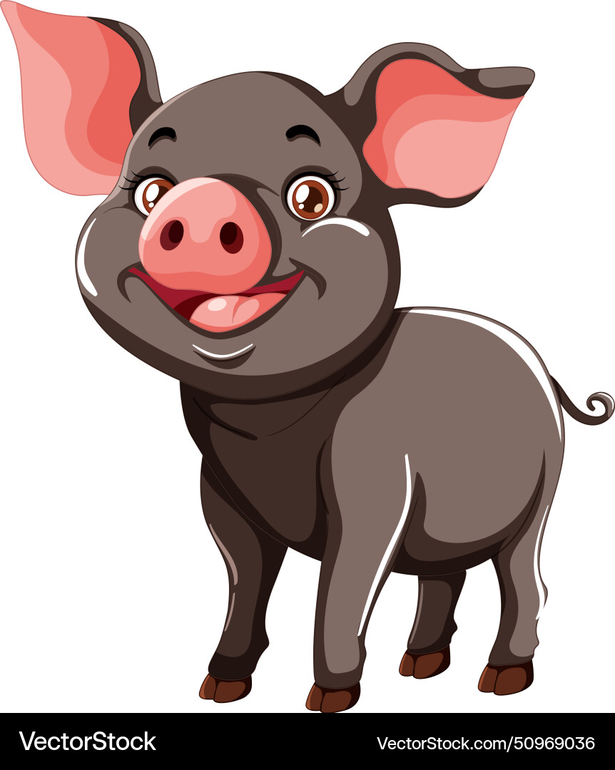 A happy smiling pig Royalty Free Vector Image - VectorStock