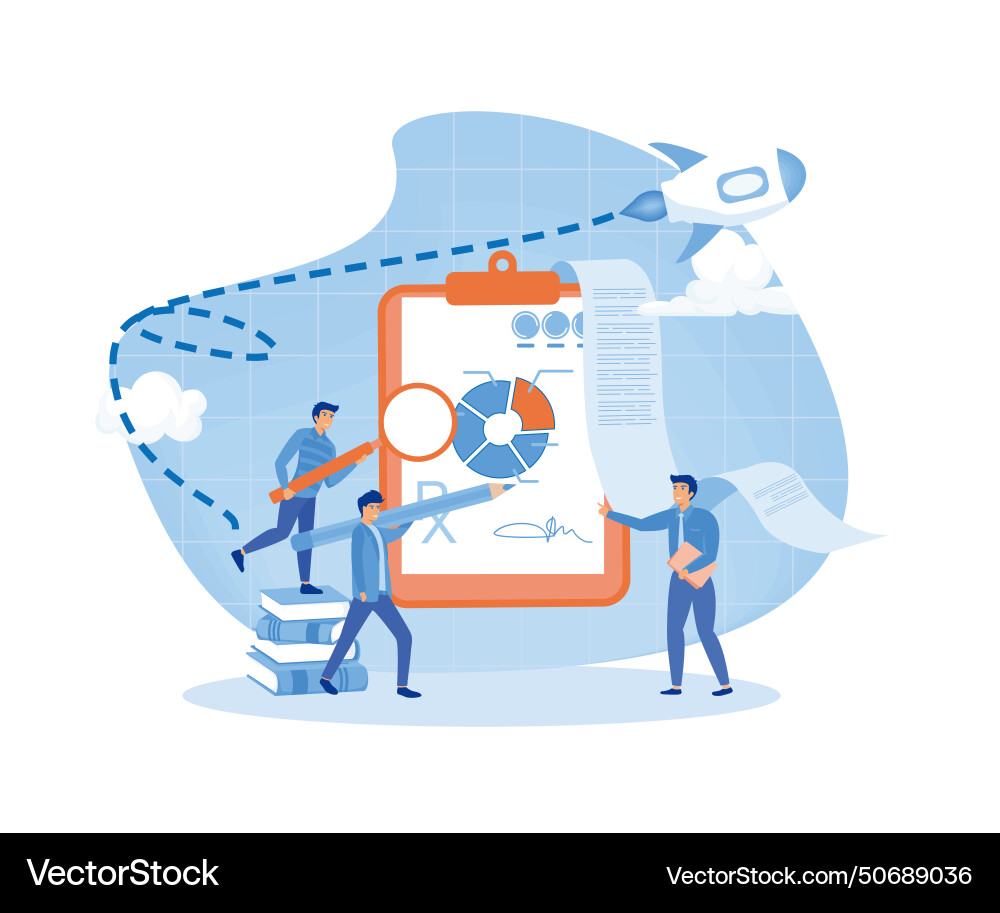 Accounting and bookkeeping tiny accountant Vector Image