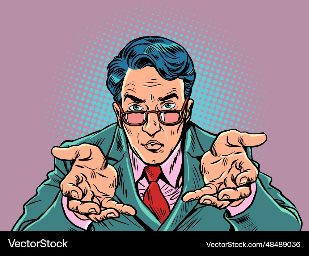 Attentive and serious office manager accepting Vector Image