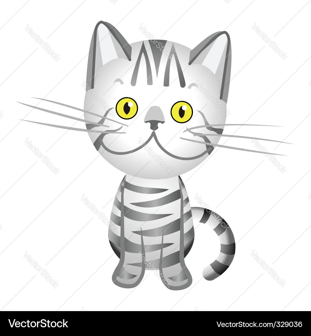 Cute Tabby Cat Drawing Royalty Free Vector Image