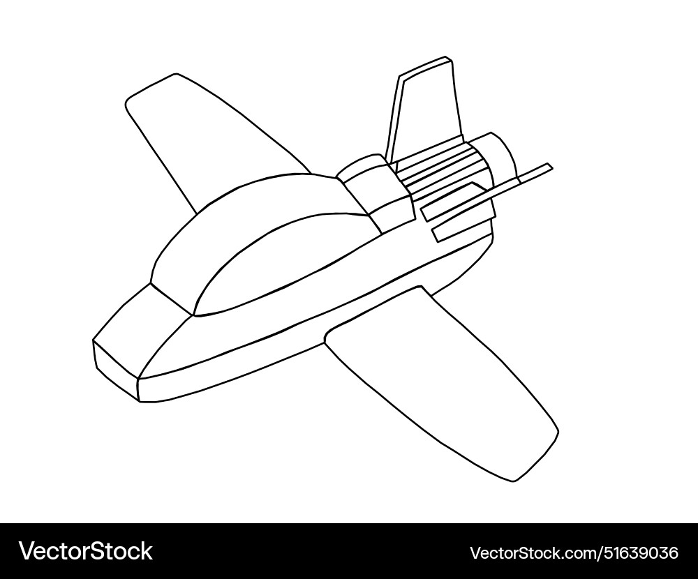 Futuristic spaceship outline drawing Royalty Free Vector