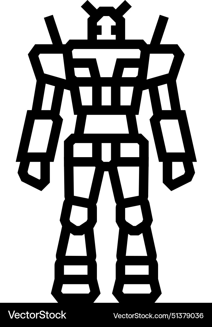 Mecha otaku line icon Royalty Free Vector Image