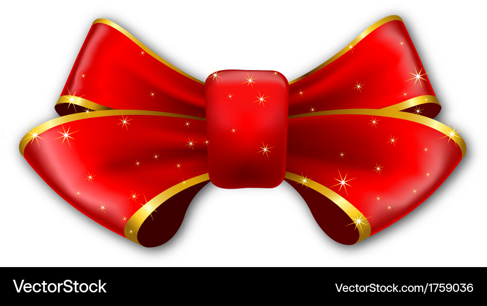 Red bow Royalty Free Vector Image - VectorStock