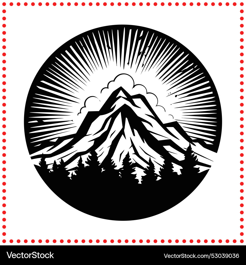 Scenic mountain range and pine trees perfect Vector Image