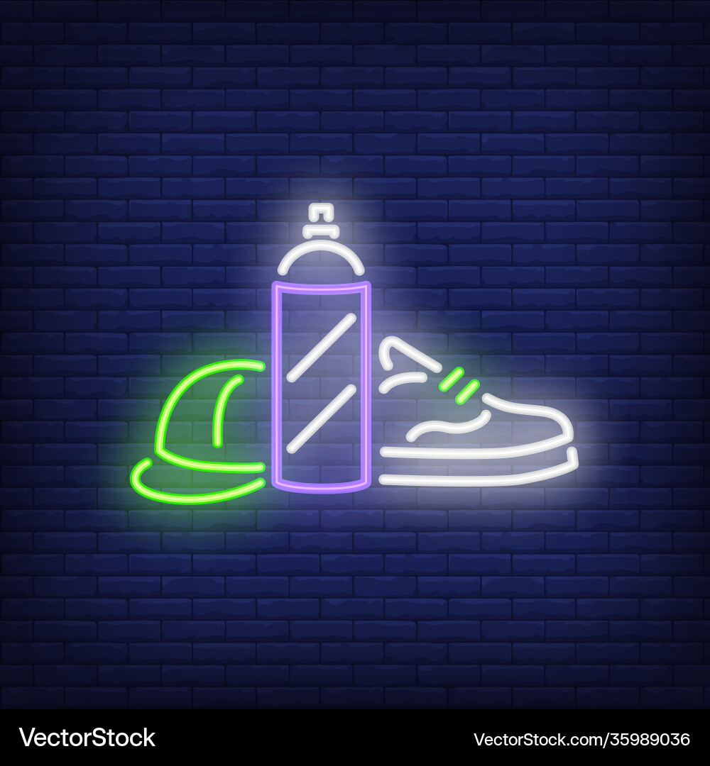 Spray paint neon sign Royalty Free Vector Image