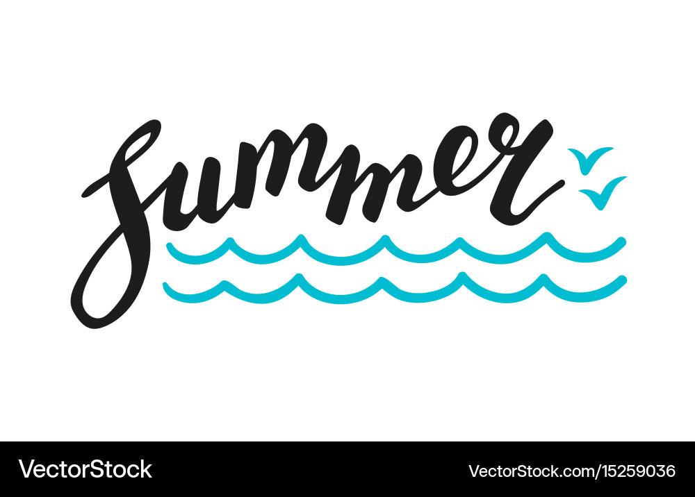Summer calligraphic lettering Royalty Free Vector Image