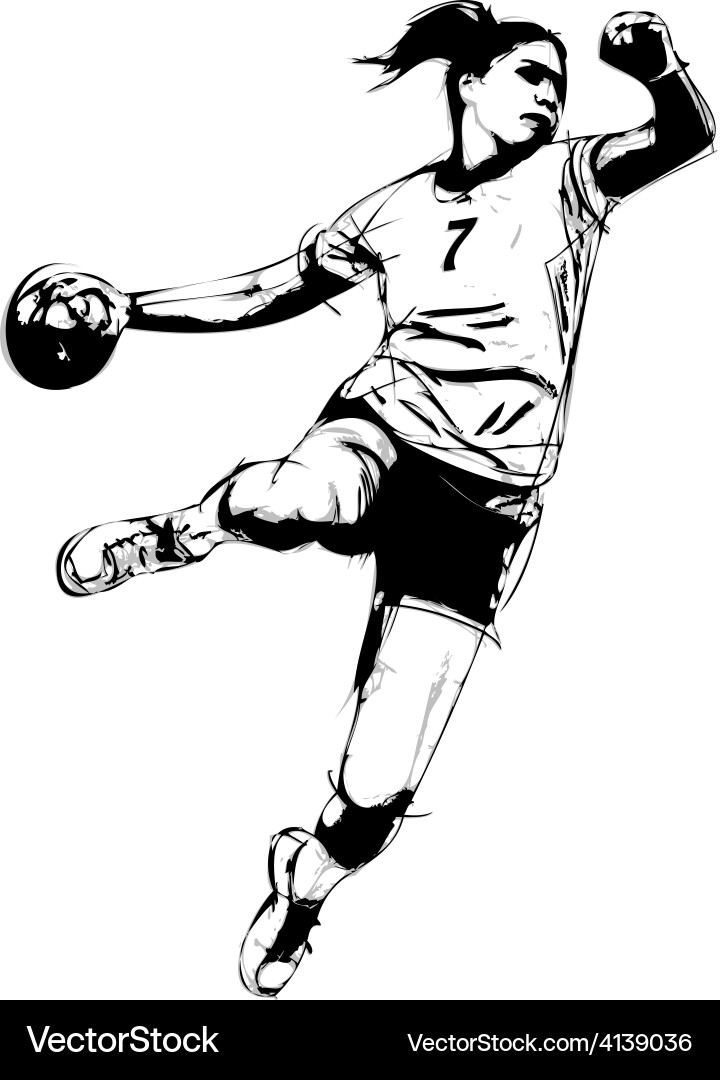 Woman handball Royalty Free Vector Image - VectorStock