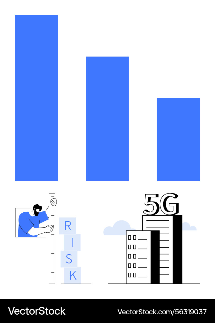 5G Risk Analysis Chart Royalty Free Vector Image