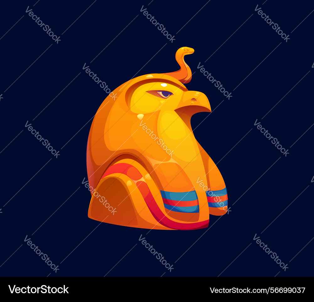 Ancient golden hawk statue egypt game icon Vector Image