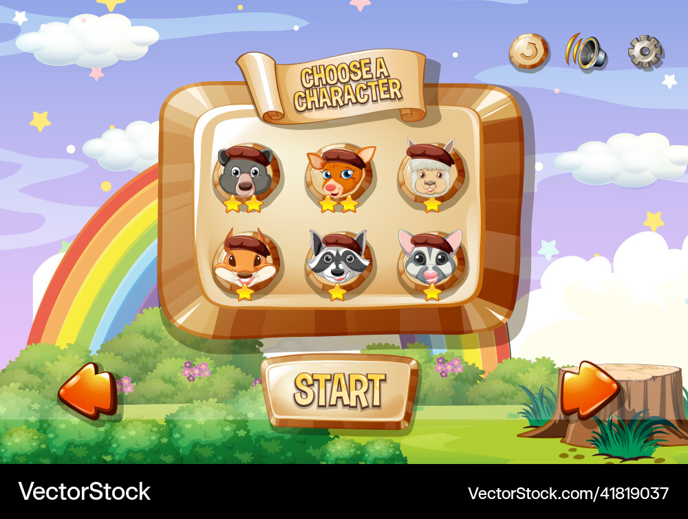 Animal collecting game template Royalty Free Vector Image