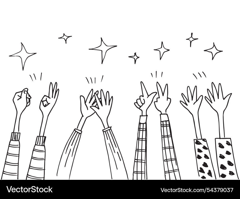 Applause hand draw Royalty Free Vector Image - VectorStock