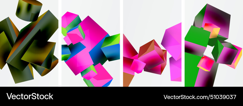 Assorted colored cubes on white background Vector Image