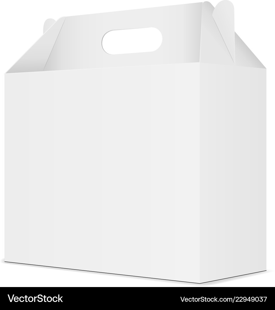 Cardboard box with handle Royalty Free Vector Image