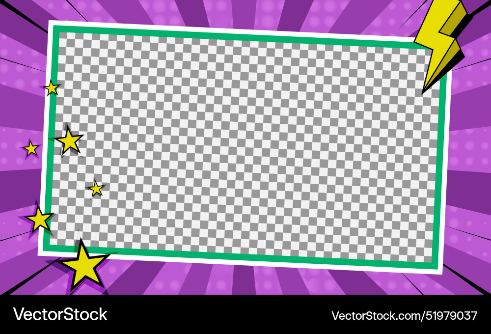 Comic pop art cartoon frame background with blank Vector Image