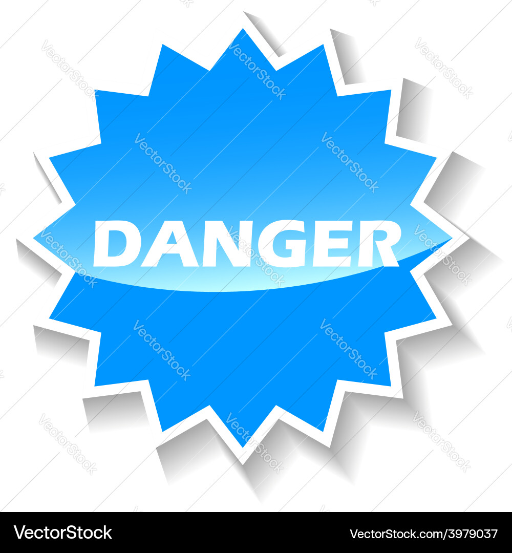 Danger blue icon Royalty Free Vector Image - VectorStock
