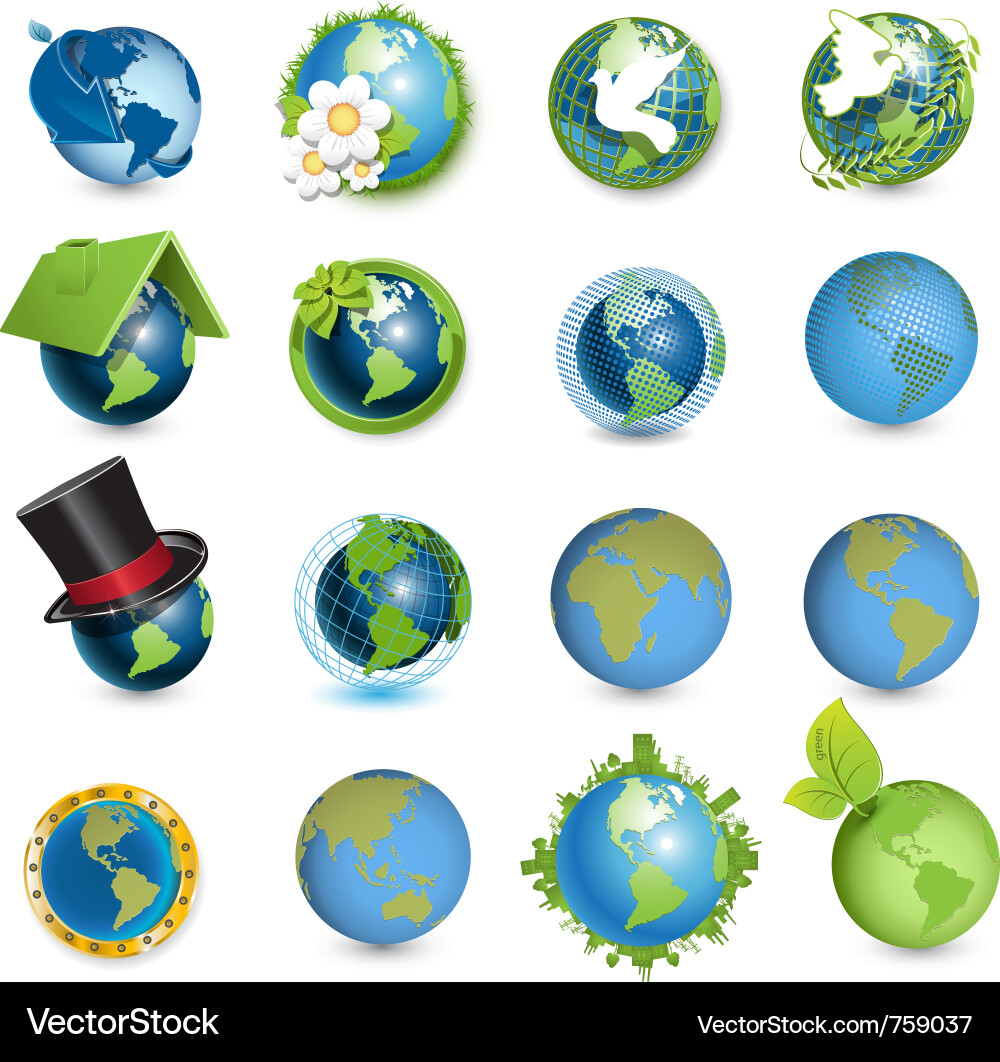 Global icons Royalty Free Vector Image - VectorStock