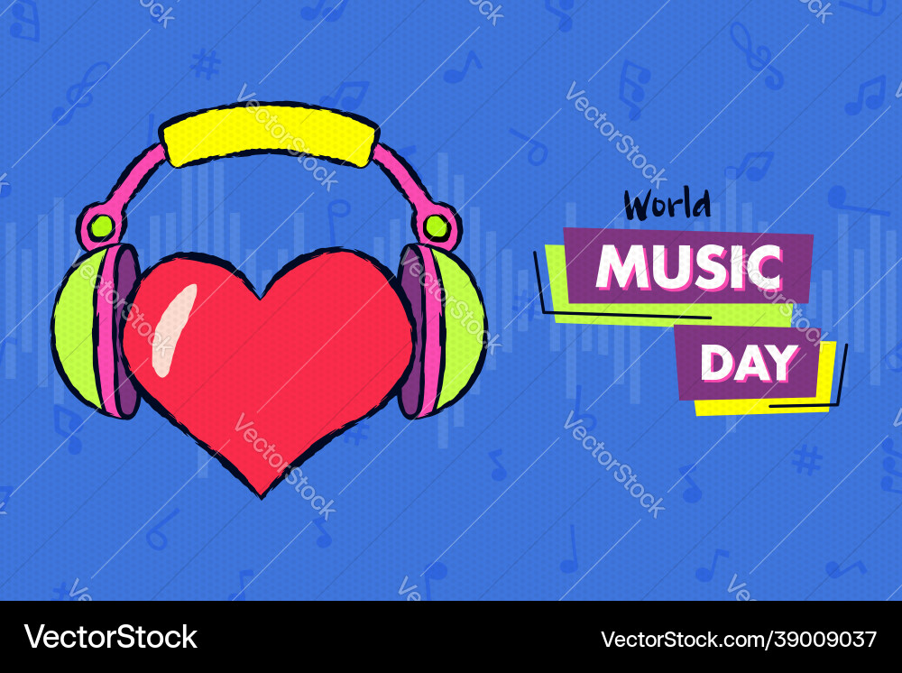 Heartbeat Music Day Card Royalty Free Vector Image