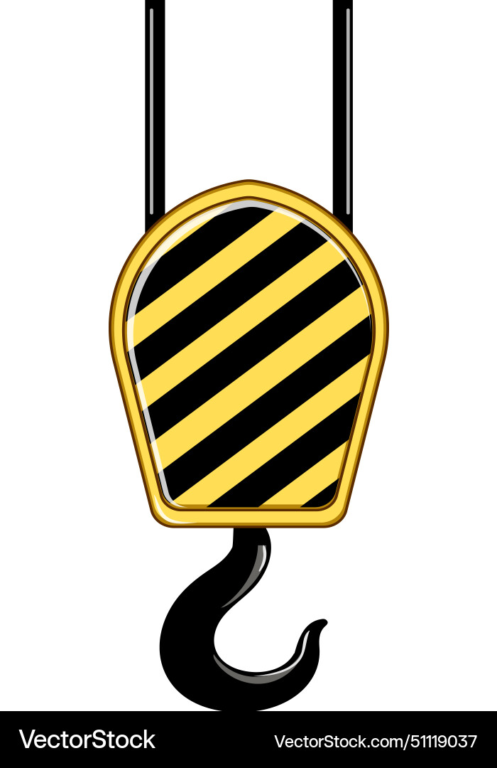 Lifting crane hook cartoon Royalty Free Vector Image
