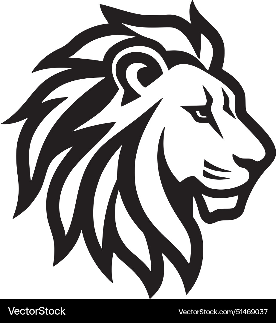 Lion - black and white Royalty Free Vector Image
