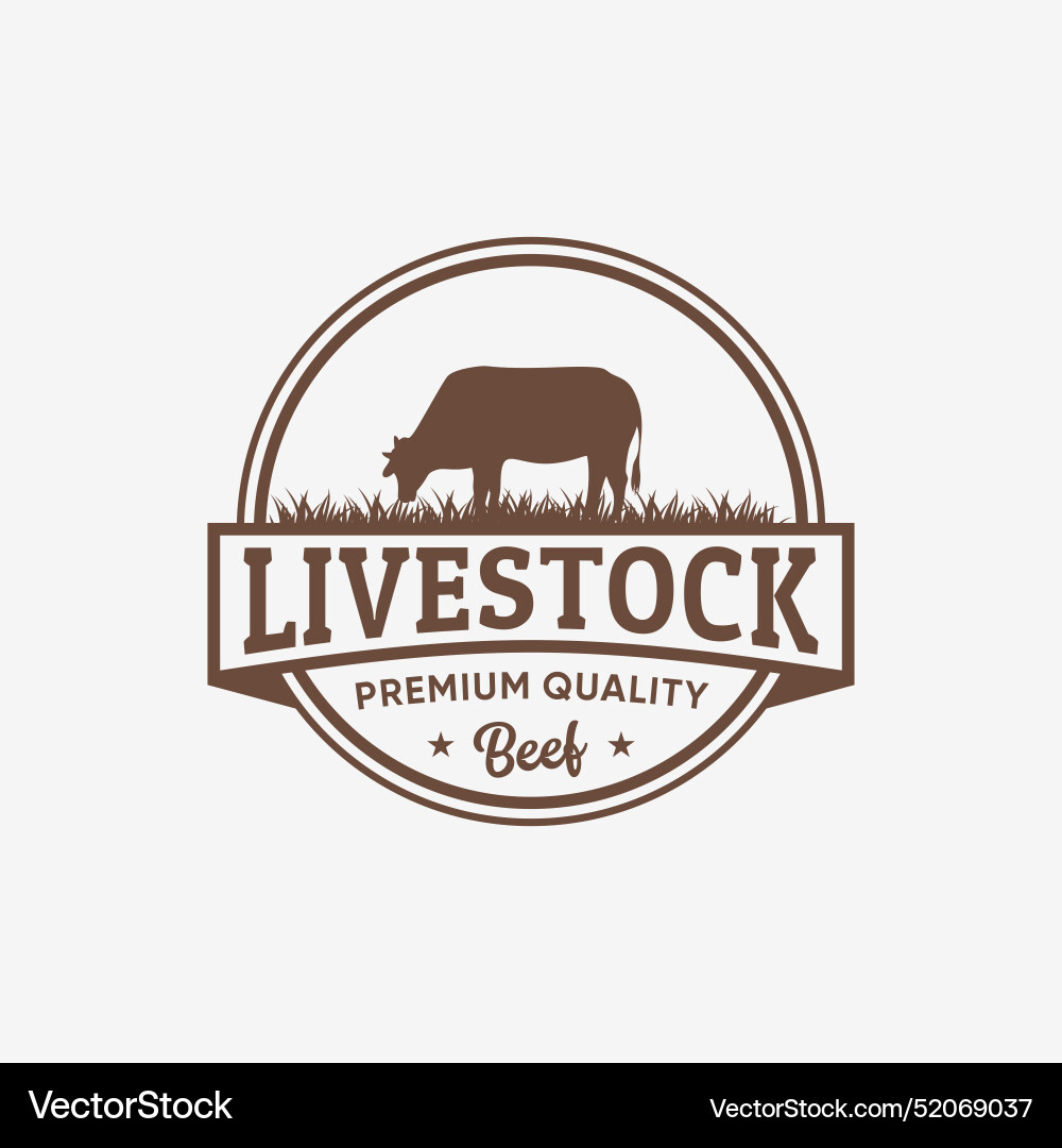 Livestock badge logo design premium Royalty Free Vector