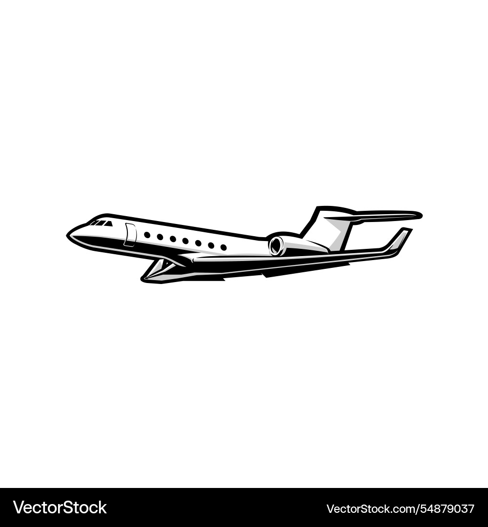 Private jet plane art Royalty Free Vector Image