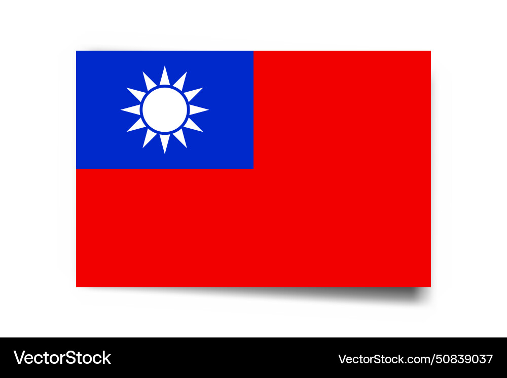 Rectangle flag of taiwan Royalty Free Vector Image
