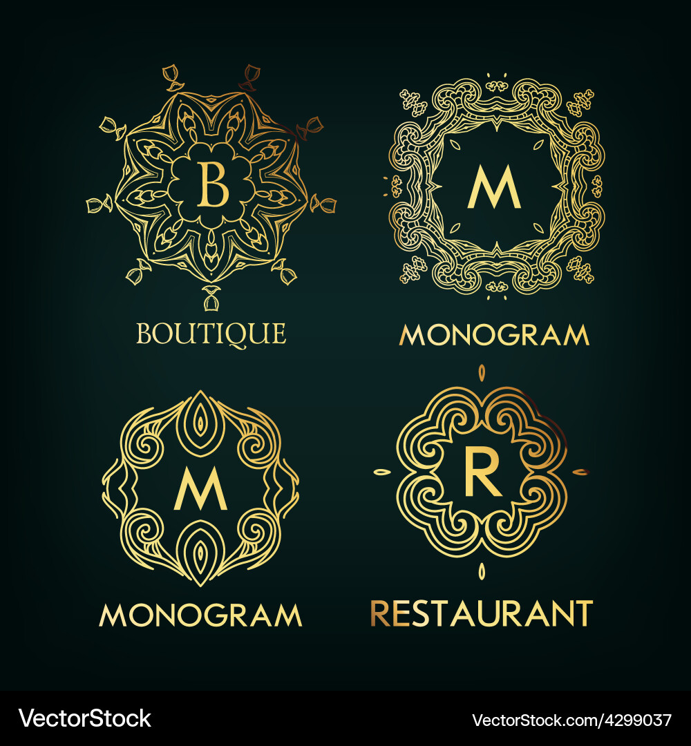 Set of luxury simple and elegant monogram – Royalty-Free Vector ...