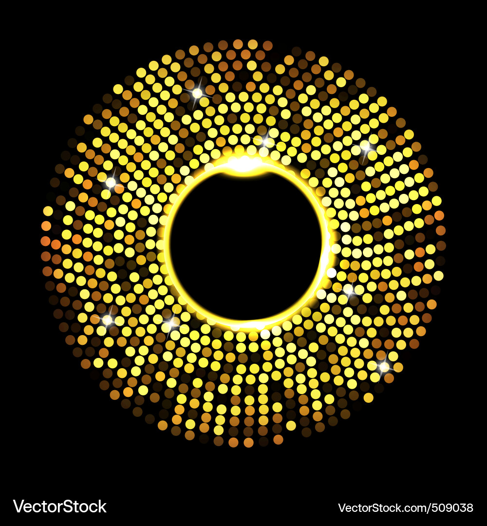 Abstract golden dots on black Royalty Free Vector Image