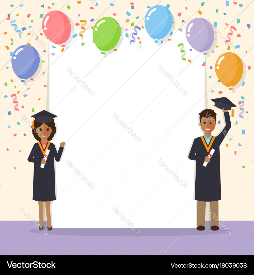 African graduation students celebration Royalty Free Vector