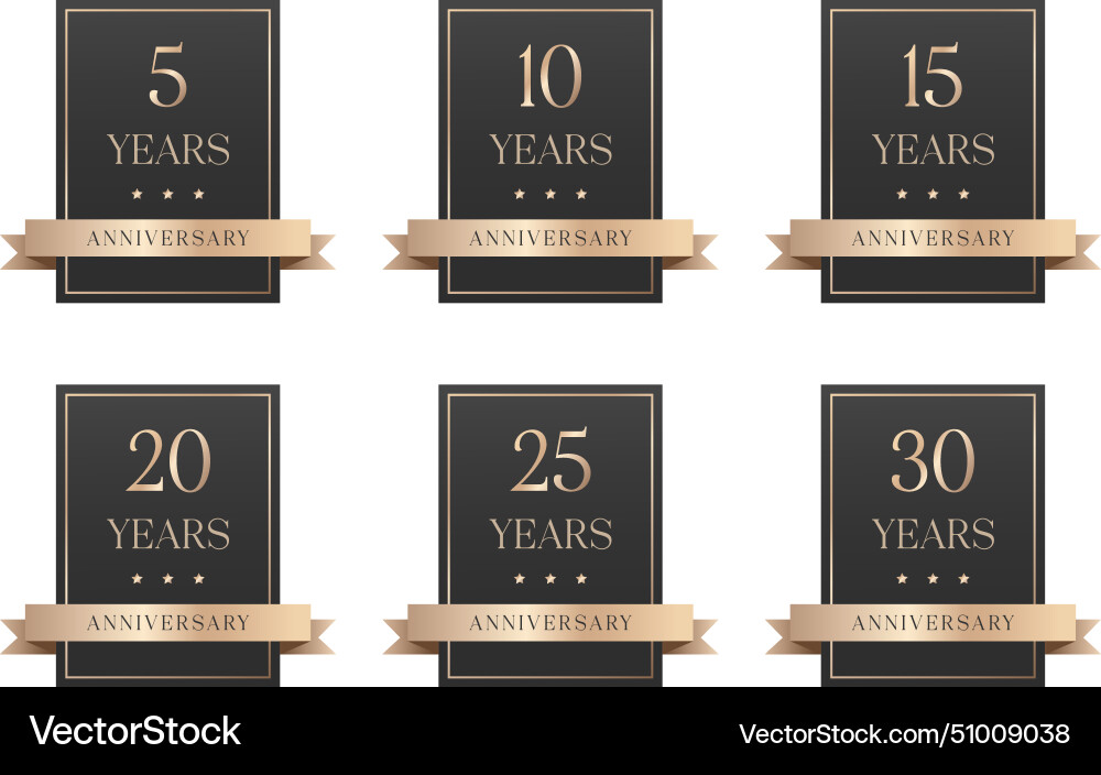 Anniversary labels set Royalty Free Vector Image